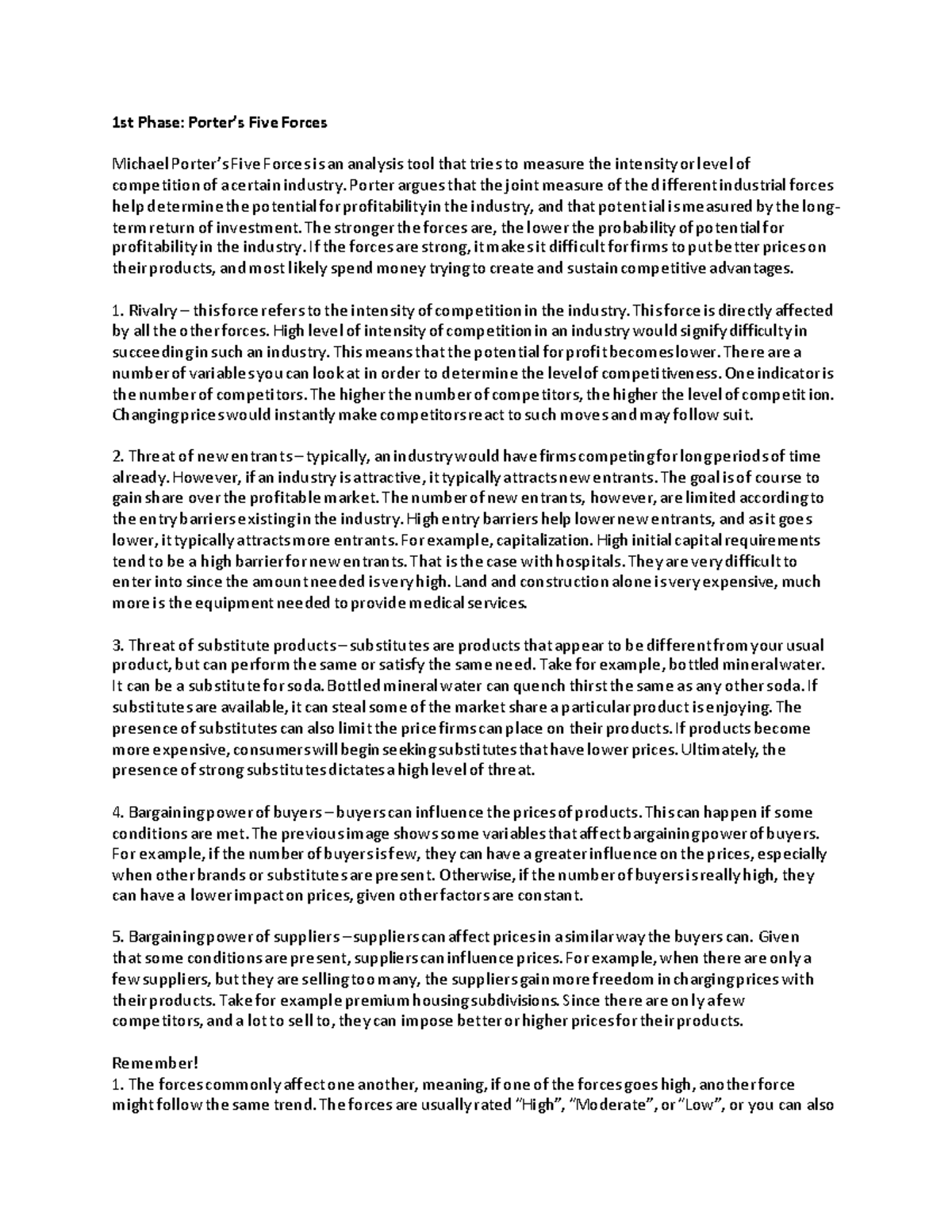 Environmental Scanning - 1st Phase: Porter’s Five Forces Michael Porter ...