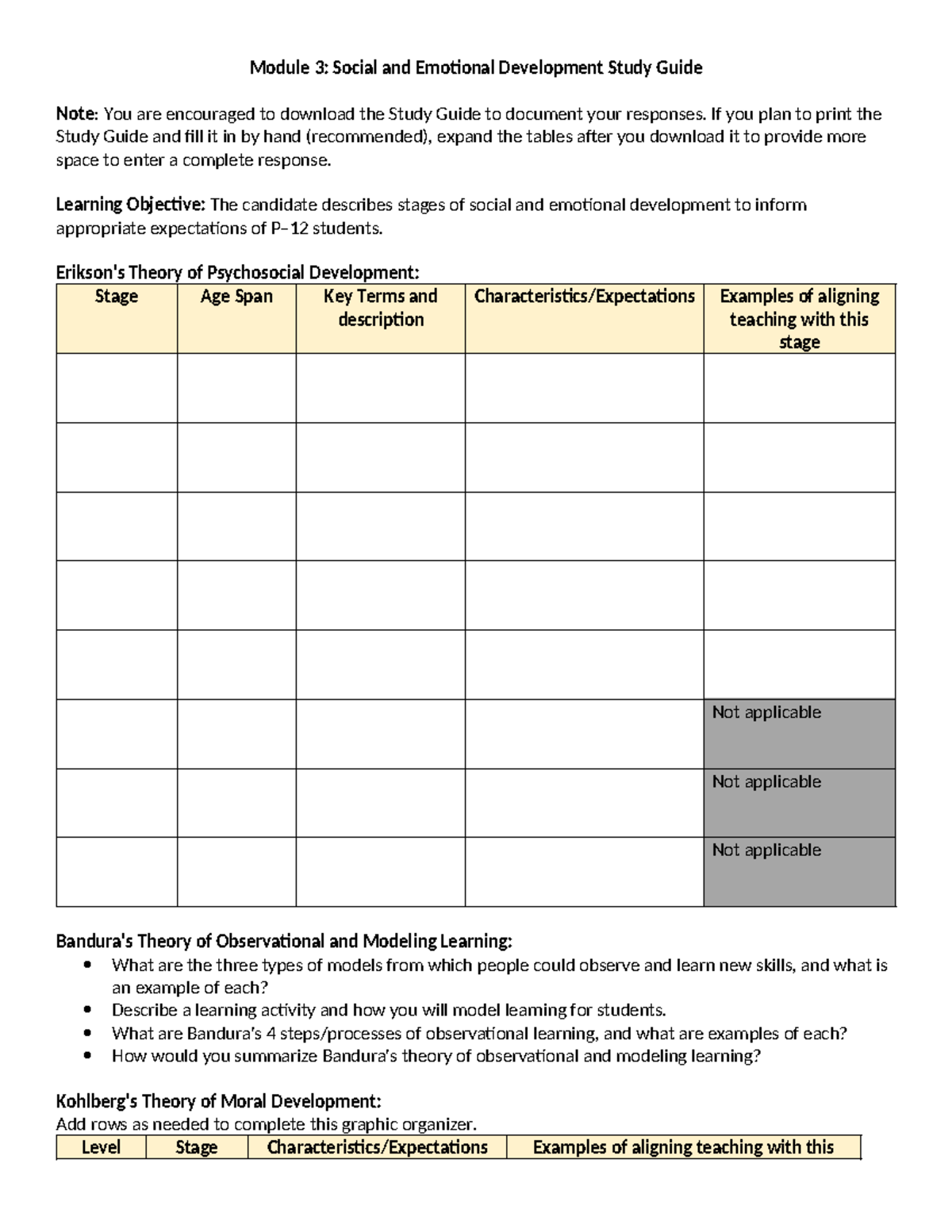 D094 d307 m3 study guide - Module 3: Social and Emotional Development ...
