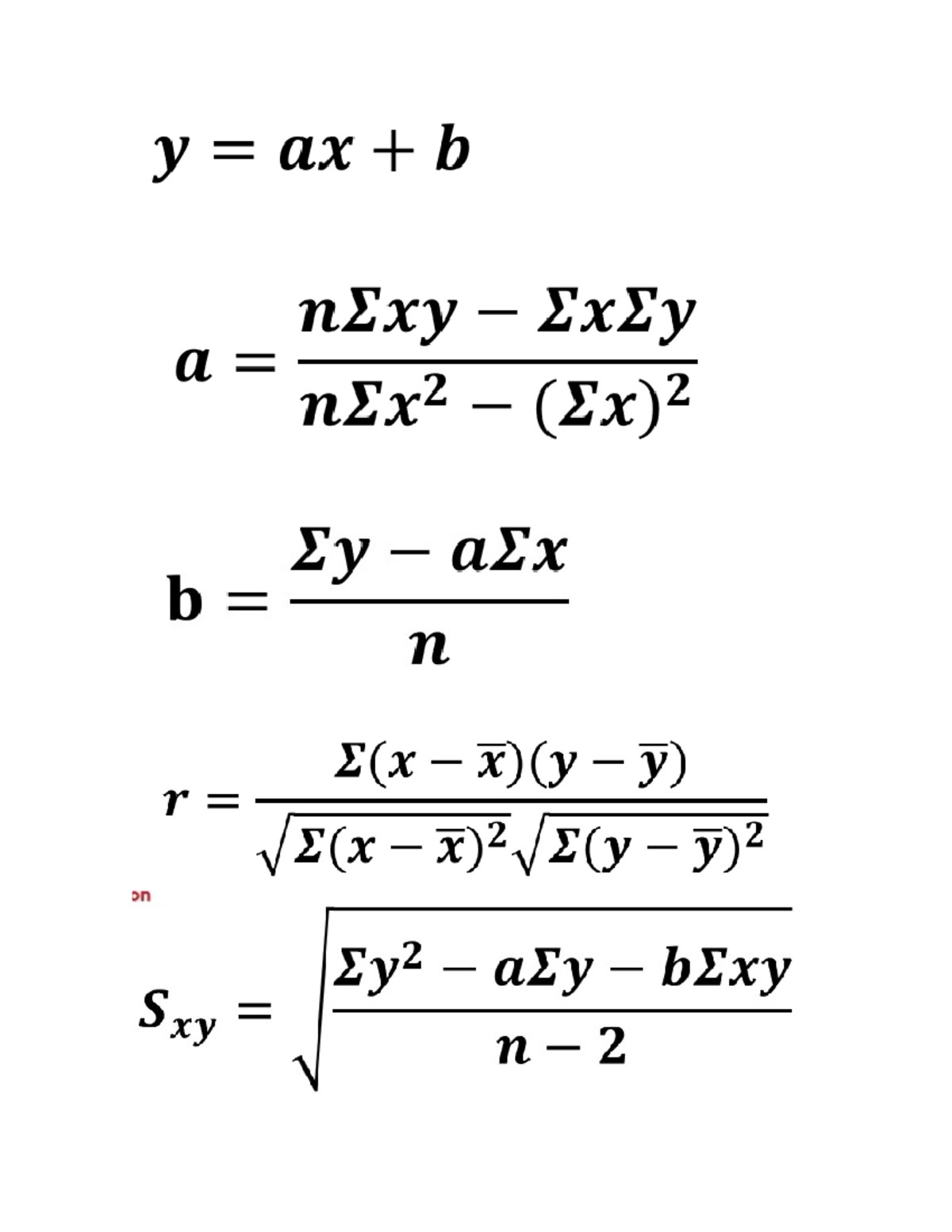 Formulas - Funciones Matematicas - nEx2 (Ex)2 n J2(x x)? y)? brxy ...