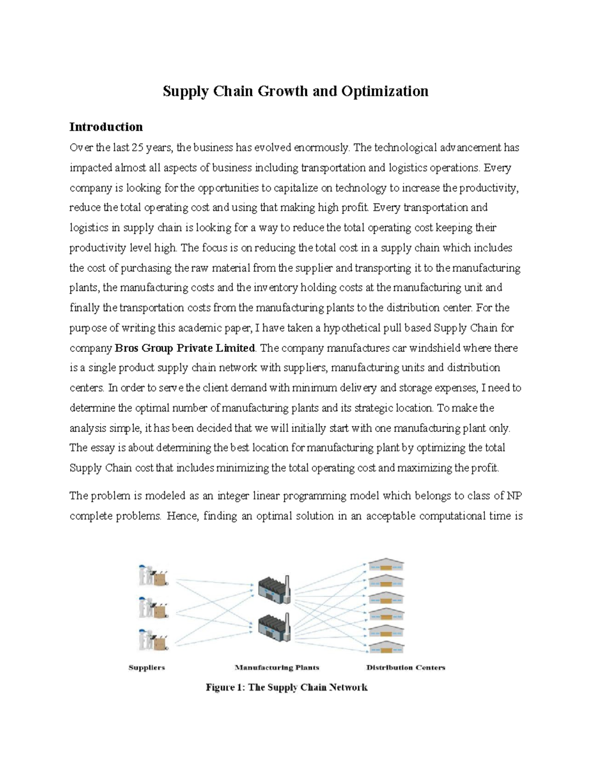Supply Chain Growth and Optimization - Supply Chain Growth and ...