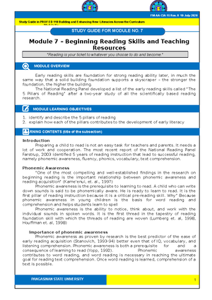 Module 1- Foundations of Special and Inclusive Education BYPROF ED 105 ...