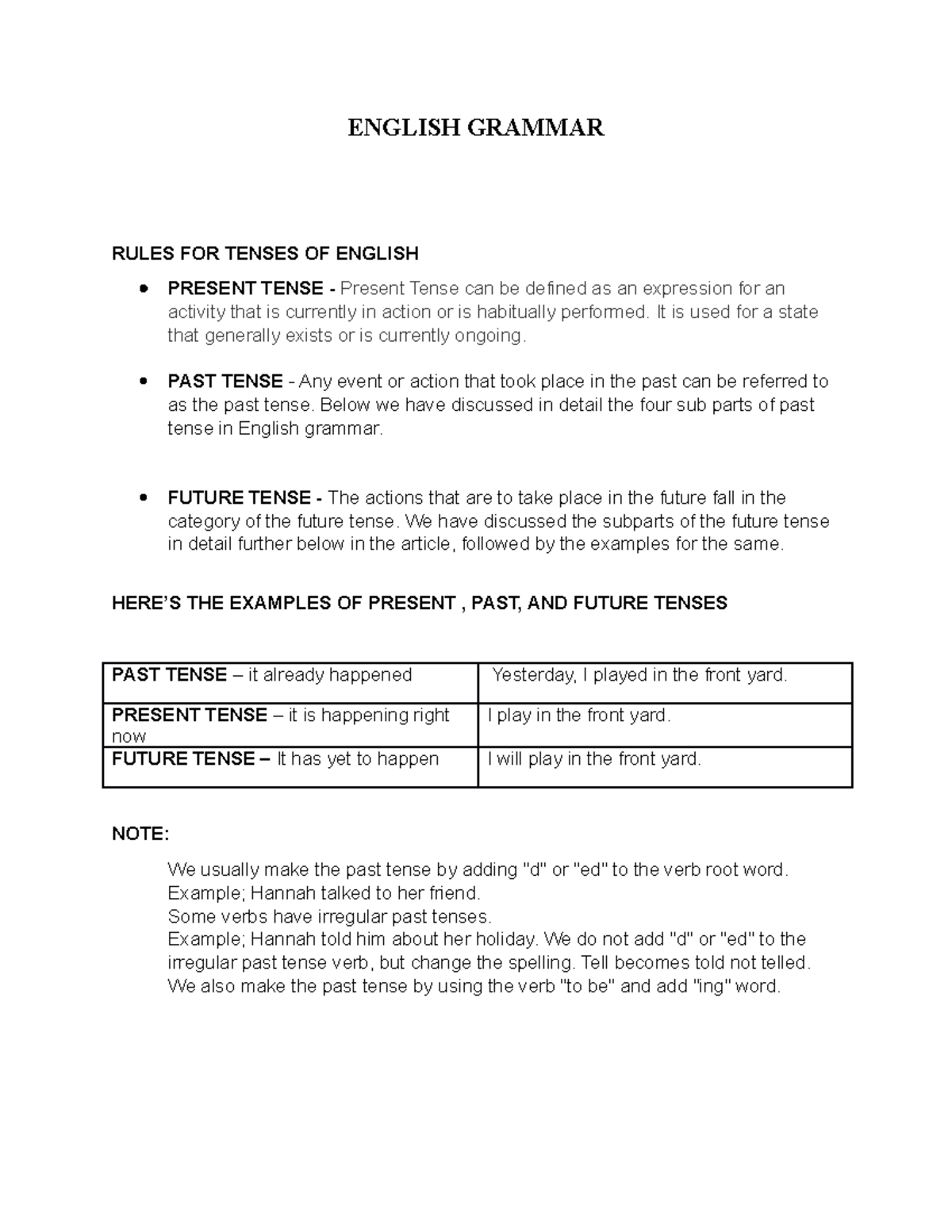 English Grammar NOTES AND EXAMPLES OF THE TENSES ENGLISH GRAMMAR english-grammar-notes-and-examples-of-the-tenses-english-grammar
