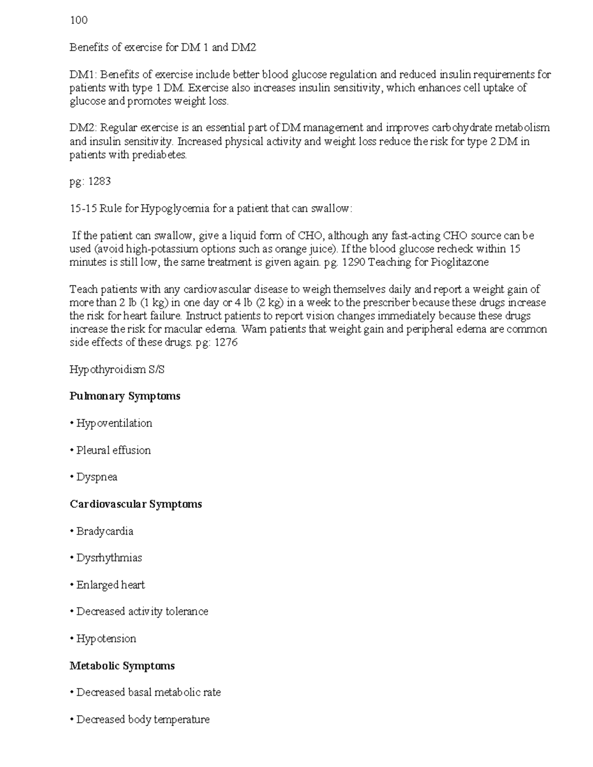 100 nursing notes - 100 Benefits of exercise for DM 1 and DM DM1 ...