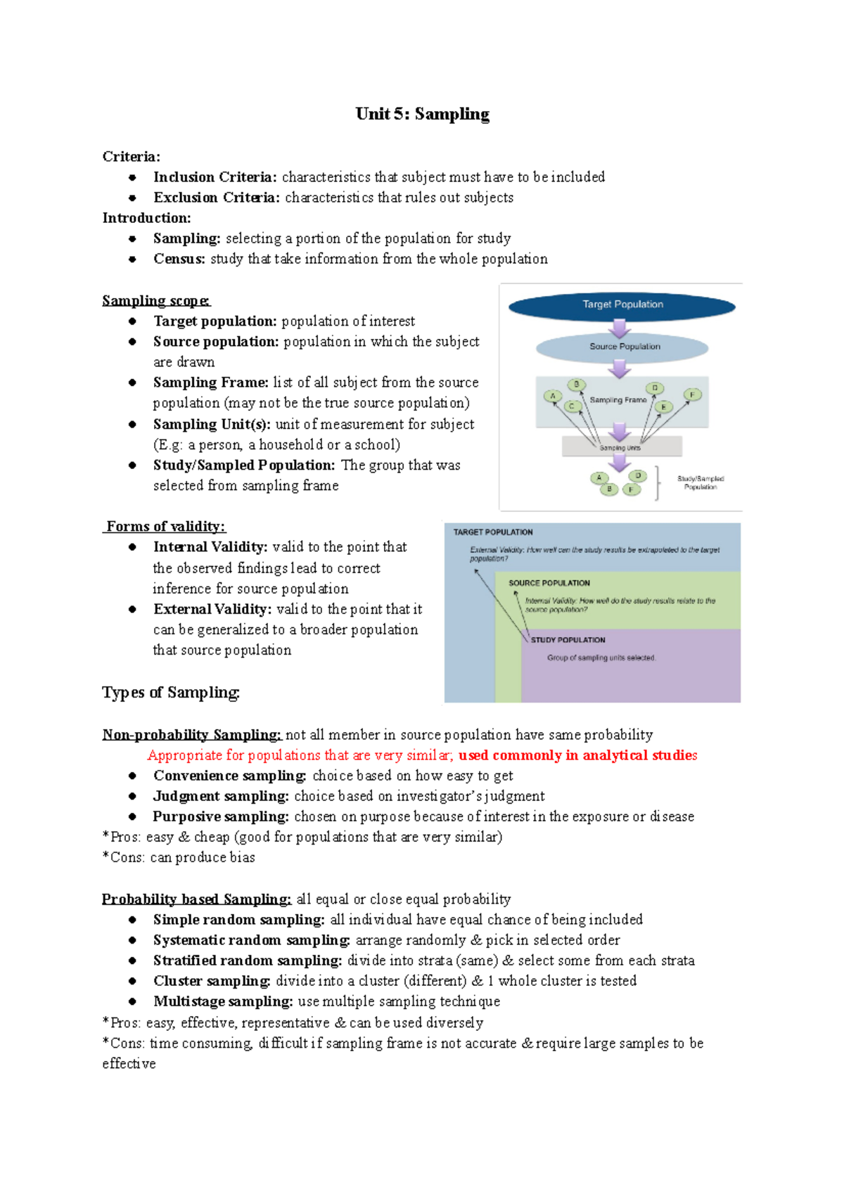 Notes for Lecture - 5, 6, 7, 8 & 9 - Unit 5: Sampling Criteria ...