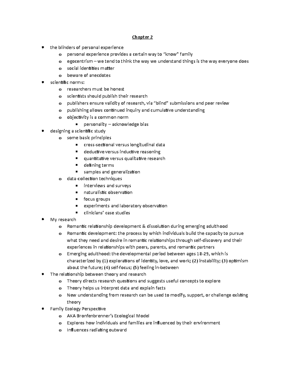 Intimate Relationships and Family: Chapter 2 - Chapter 2 the blinders ...