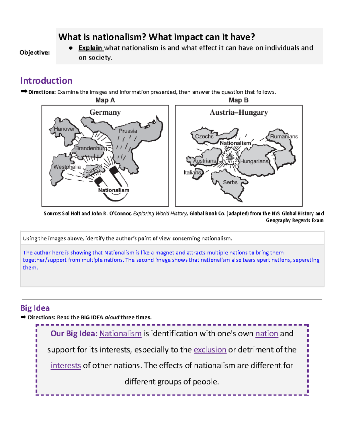What is Nationalism? - Objective: What is nationalism? What impact can ...