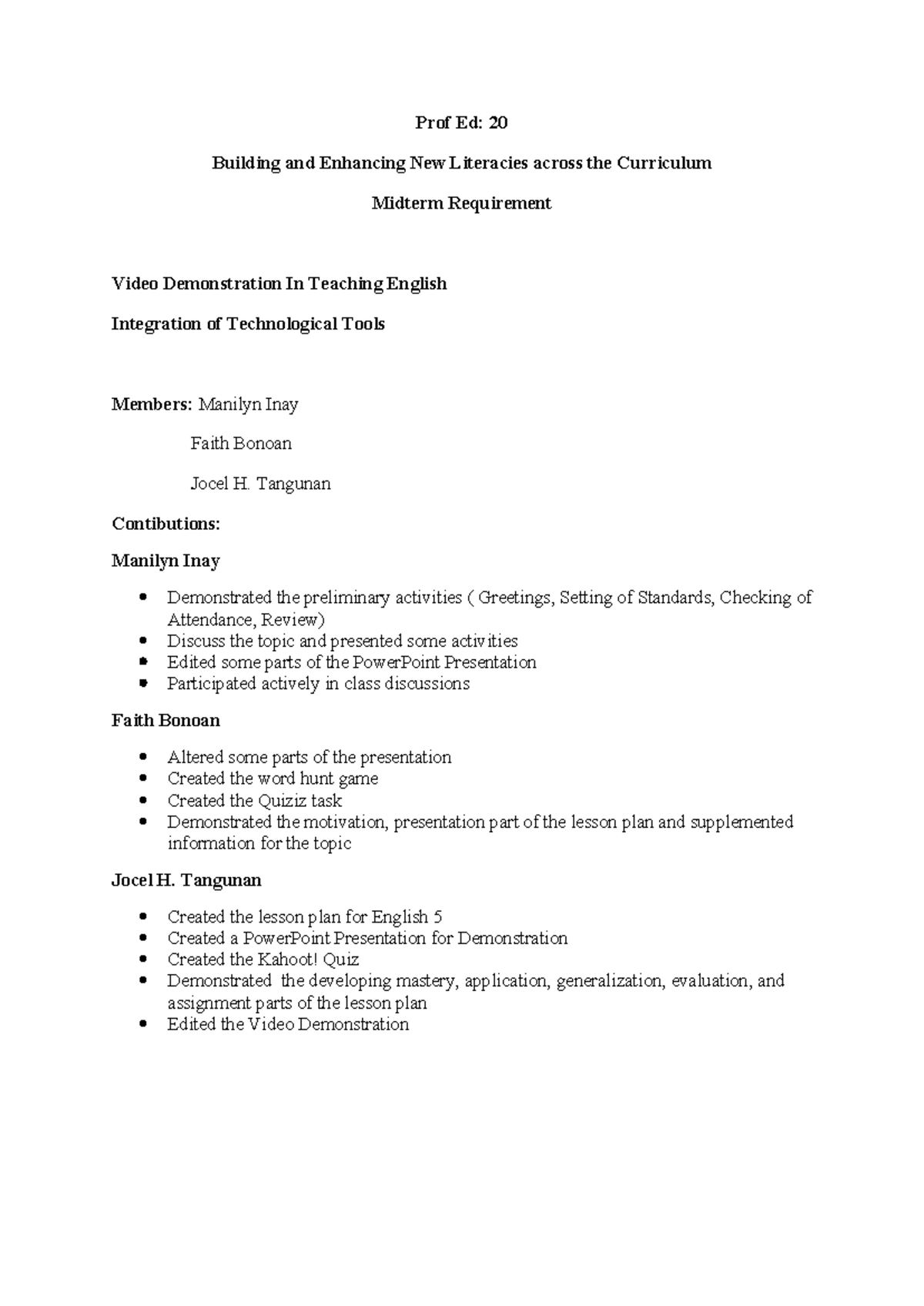 Demo-in-Prof-ed-20 - Ppt - Prof Ed: 20 Building and Enhancing New ...