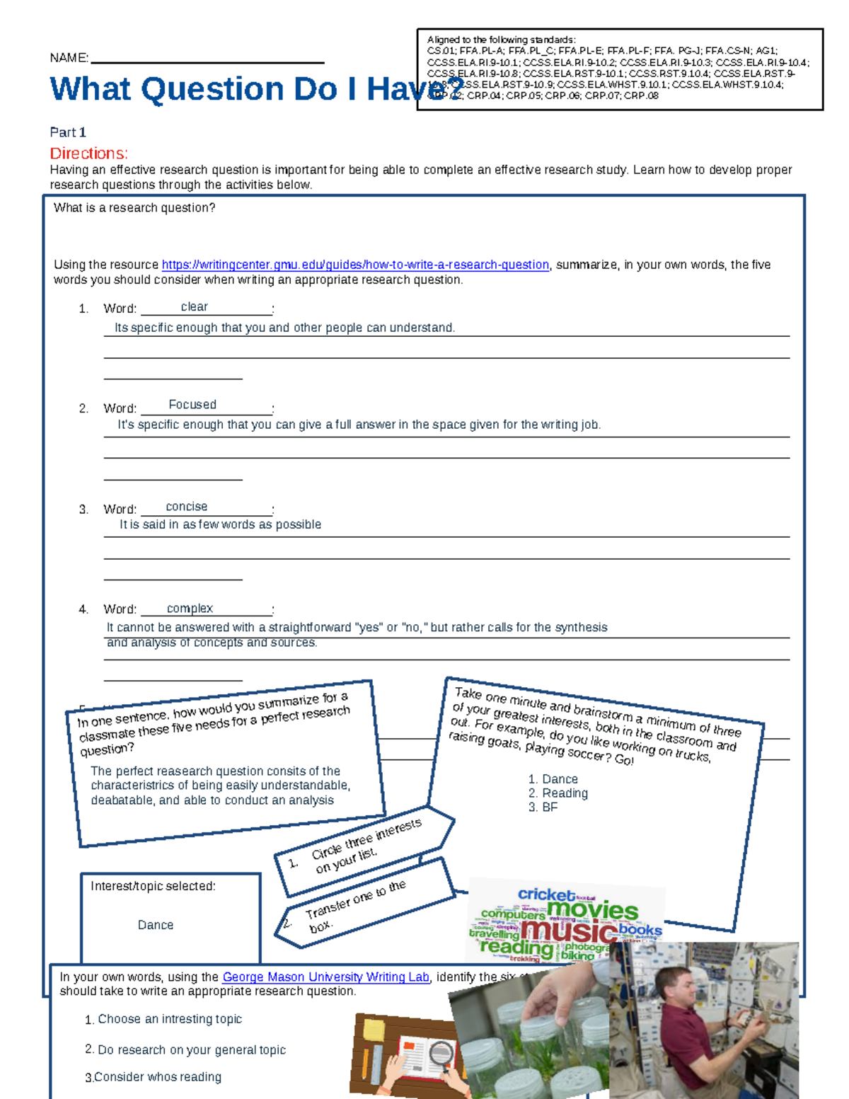 Ava Guerrero - Student Activity Sheet - Agriscience Fair Lesson 2 ...