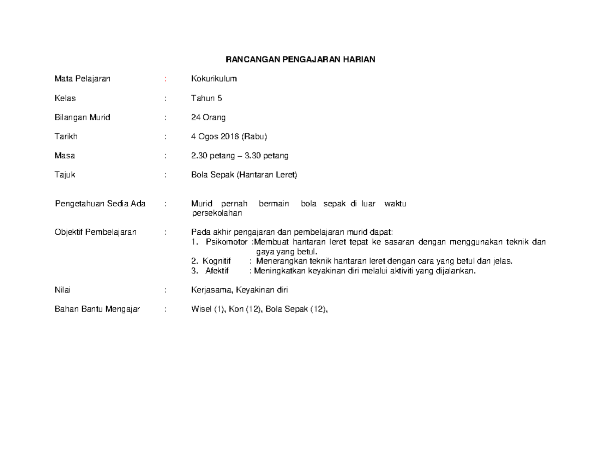 23. Contoh RPH KOKO Permainan - RANCANGAN PENGAJARAN HARIAN Mata ...