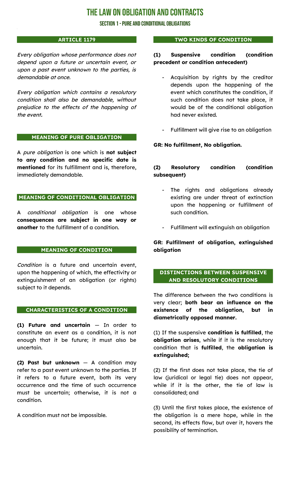 Chapter 3- Section 1 - notes - SECTION 1 - PURE AND CONDITIONAL ...