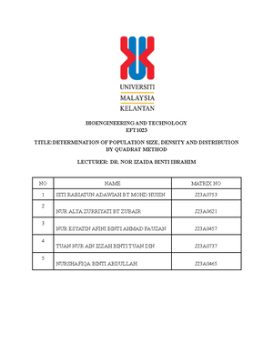 Biodiversity LAB Report Experiment 3 - LAB REPORT EXPERIMENT 3: INTRODUCTION TO KINGDOM PROTISTA ...