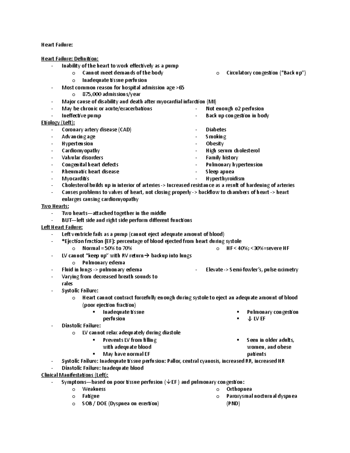 Heart Failure - Outline - Heart Failure: Heart Failure: Definition ...