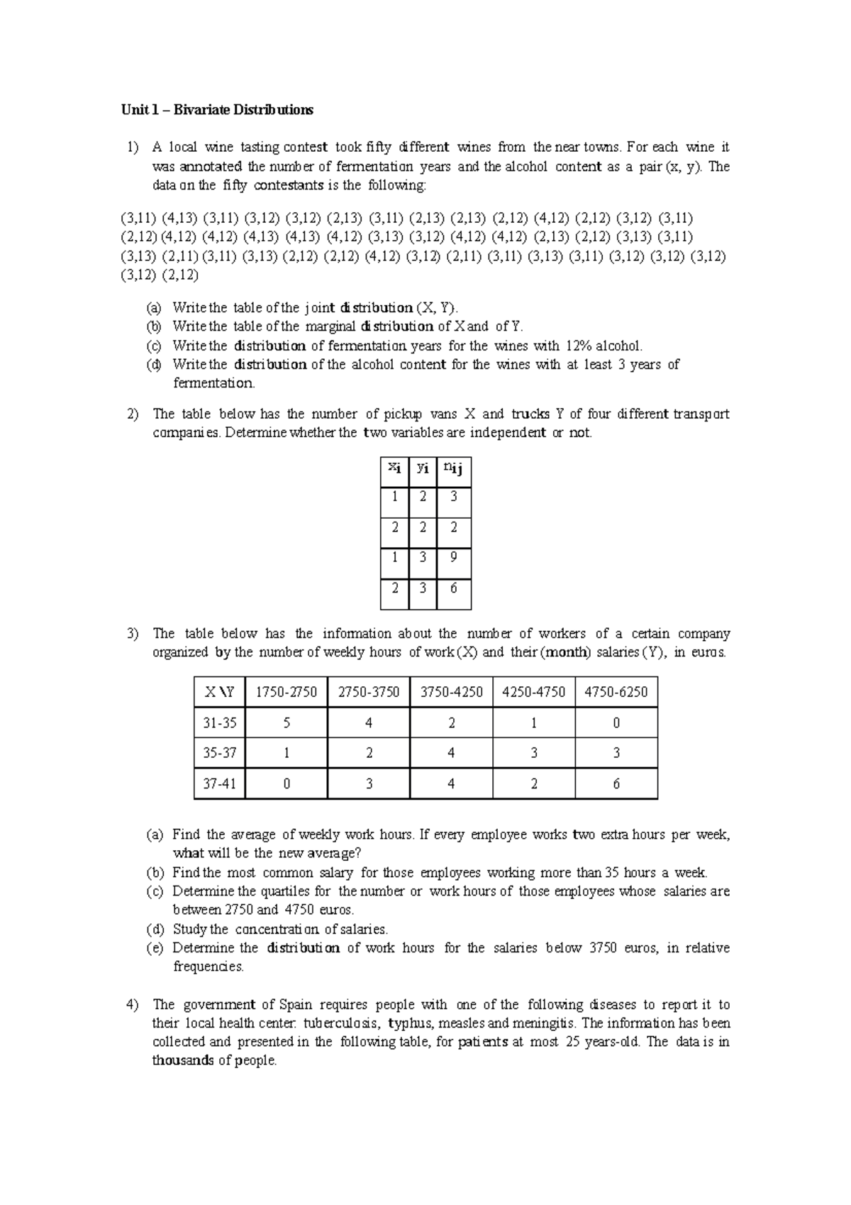 Unit 1 - Bidimensional - Apuntes 1 - Unit 1 – Bivariate Distributions 1 ...