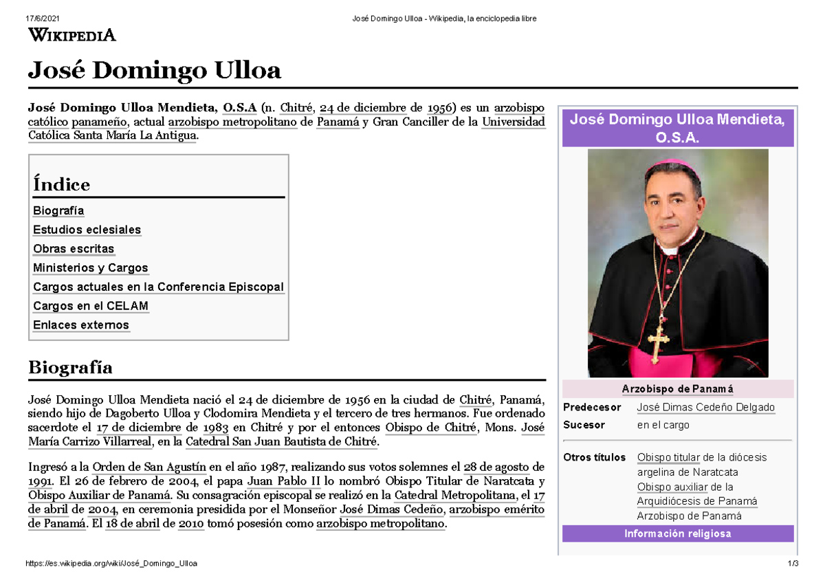 José Domingo Ulloa - Wikipedia, la enciclopedia libre - wikipedia/wiki ...
