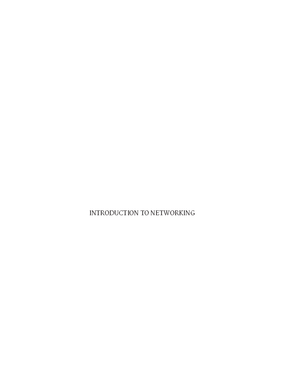 Introductiontonetworking - INTRODUCTION TO NETWORKING 1 INTRODUCTION TO ...