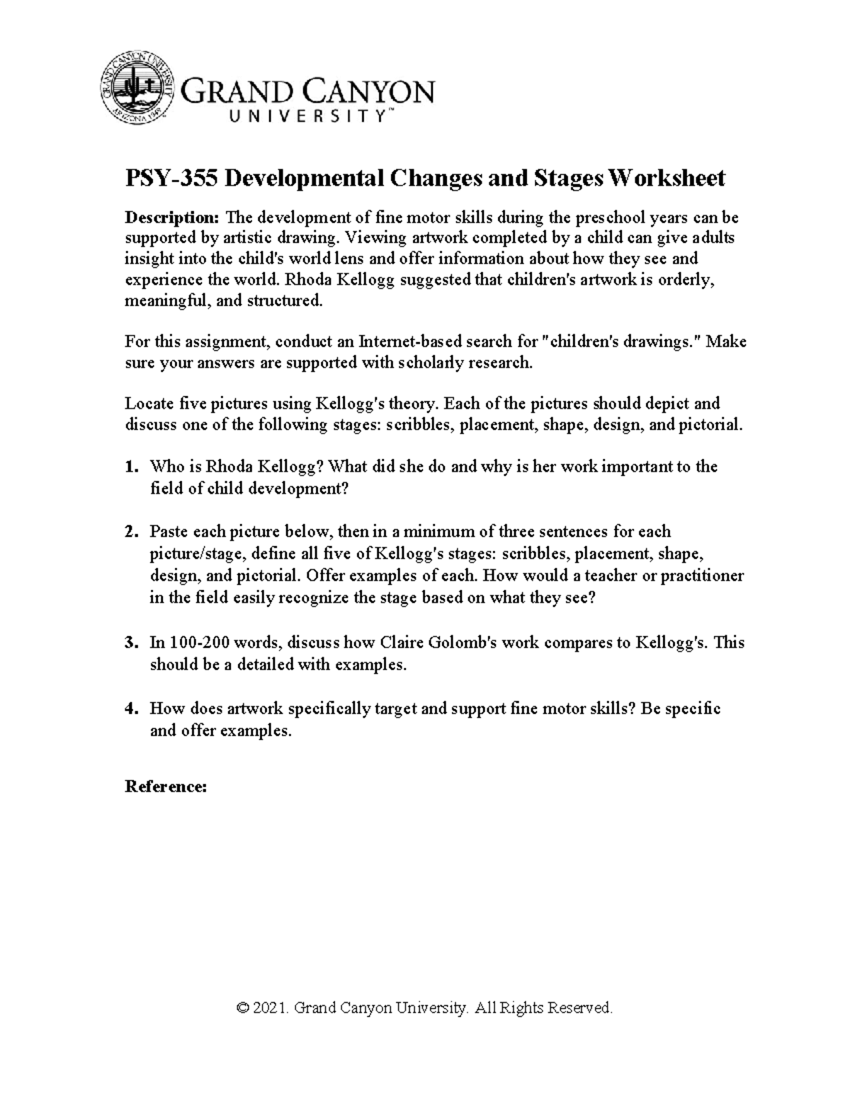 PSY 355 RS Developmental Changesand Stages Worksheet - PSY-355 ...