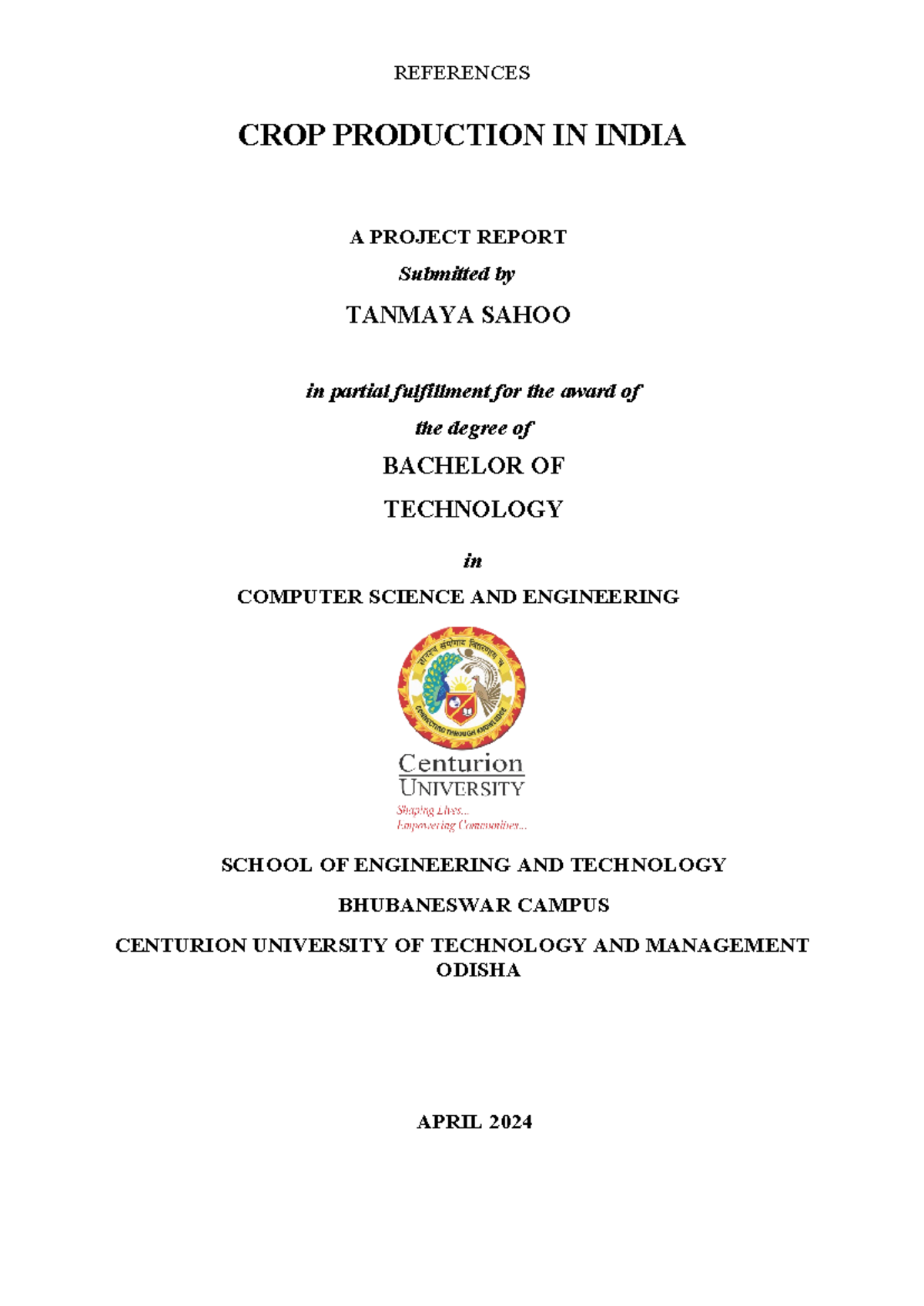 Project Report on Data Vizualization and Analysis - CROP PRODUCTION IN ...