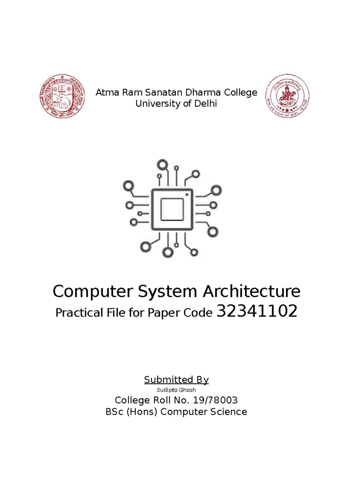 Computer System Architecture-practical file - Atma Ram Sanatan Dharma ...