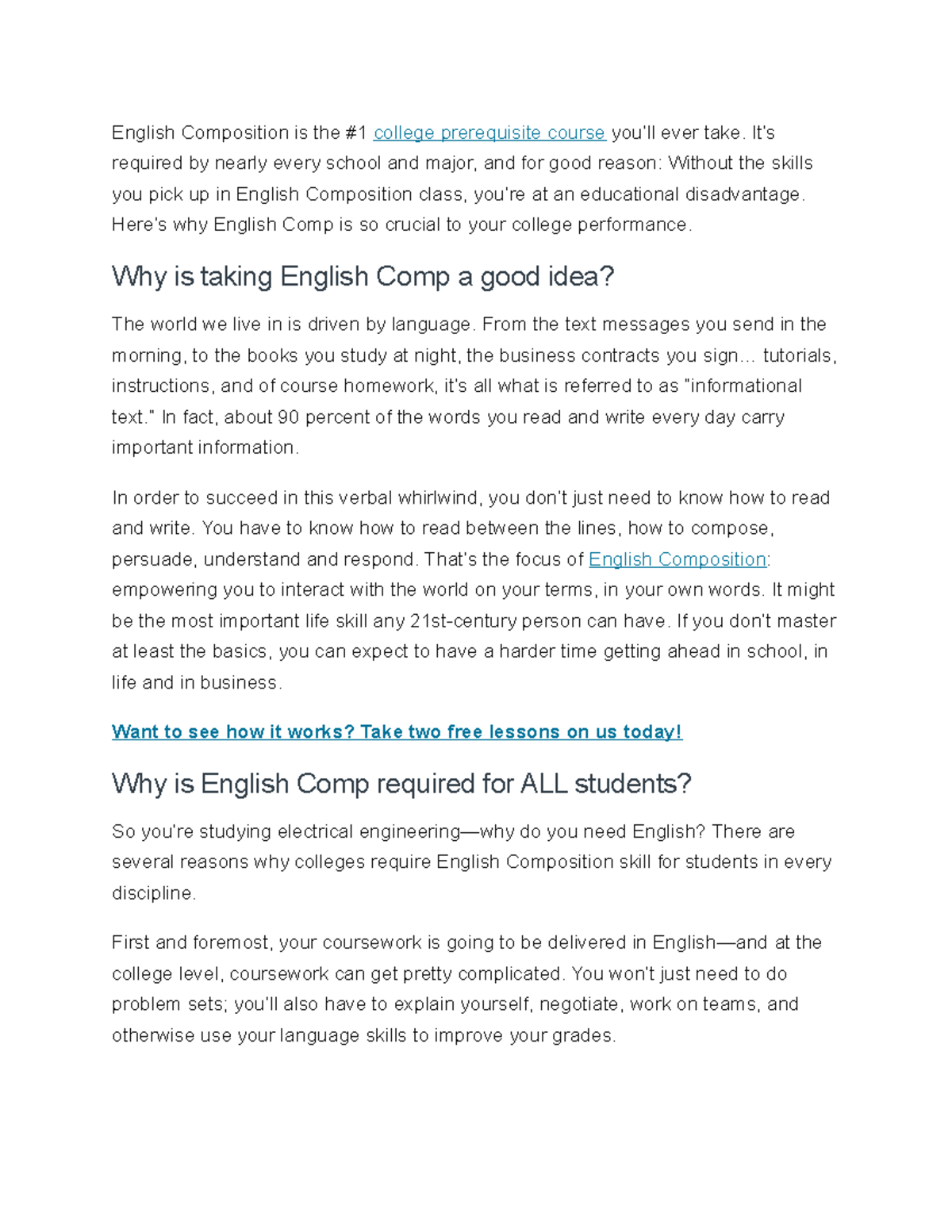 English Composition 5 - Lecture Notes - English Composition is the #1 ...