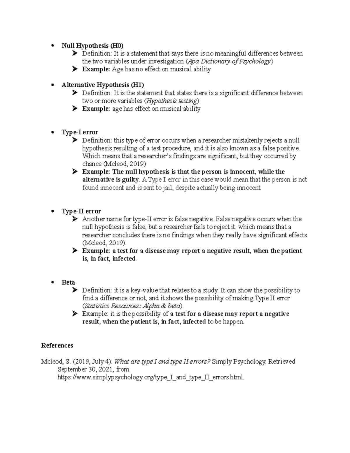 Disscusion 4 - types of hypothesis - Null Hypothesis (H0) Definition ...