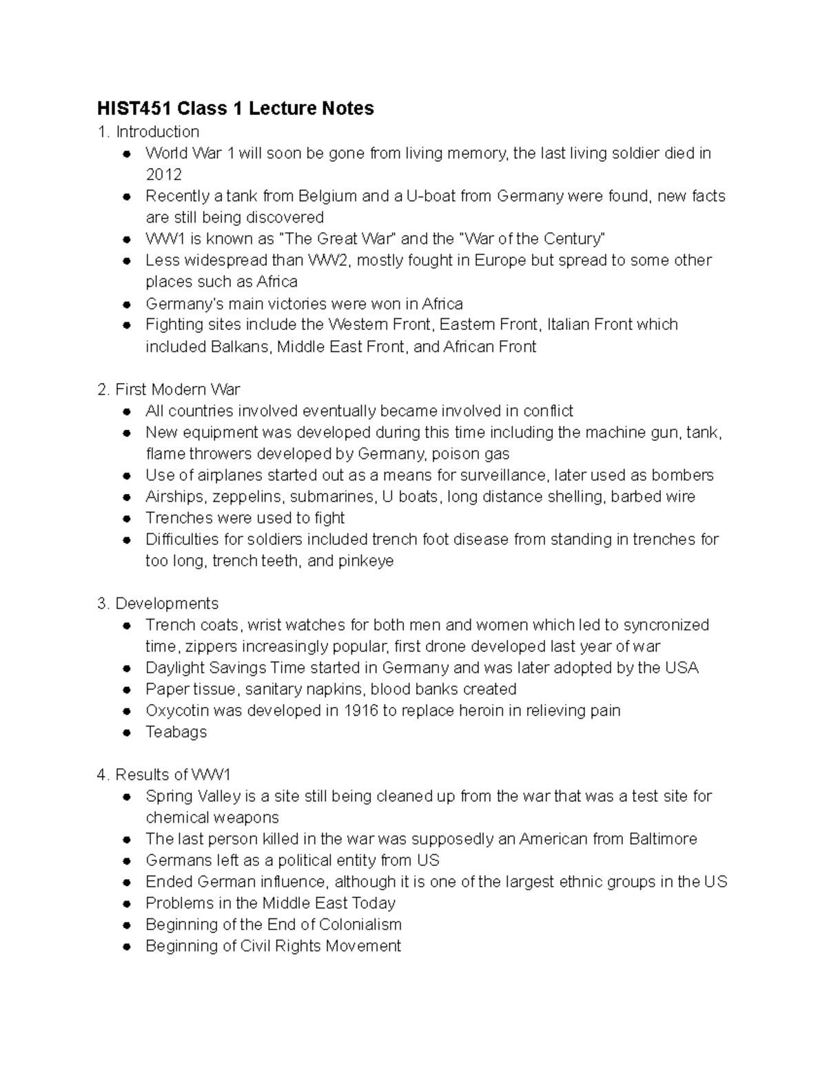 Hist451 week 1 outline - Lecture notes 1 - HIST451 Class 1 Lecture ...