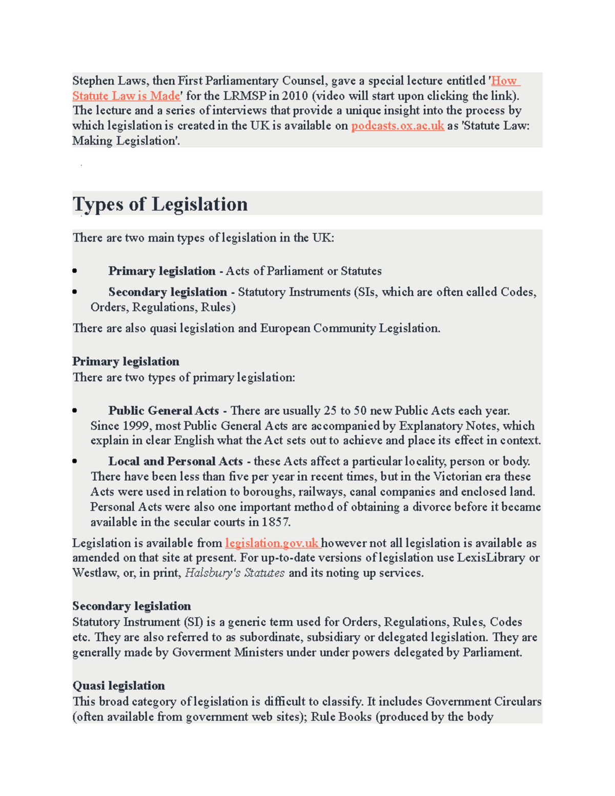 Legislation - The doctrine of proportionality, demonstrated and ...