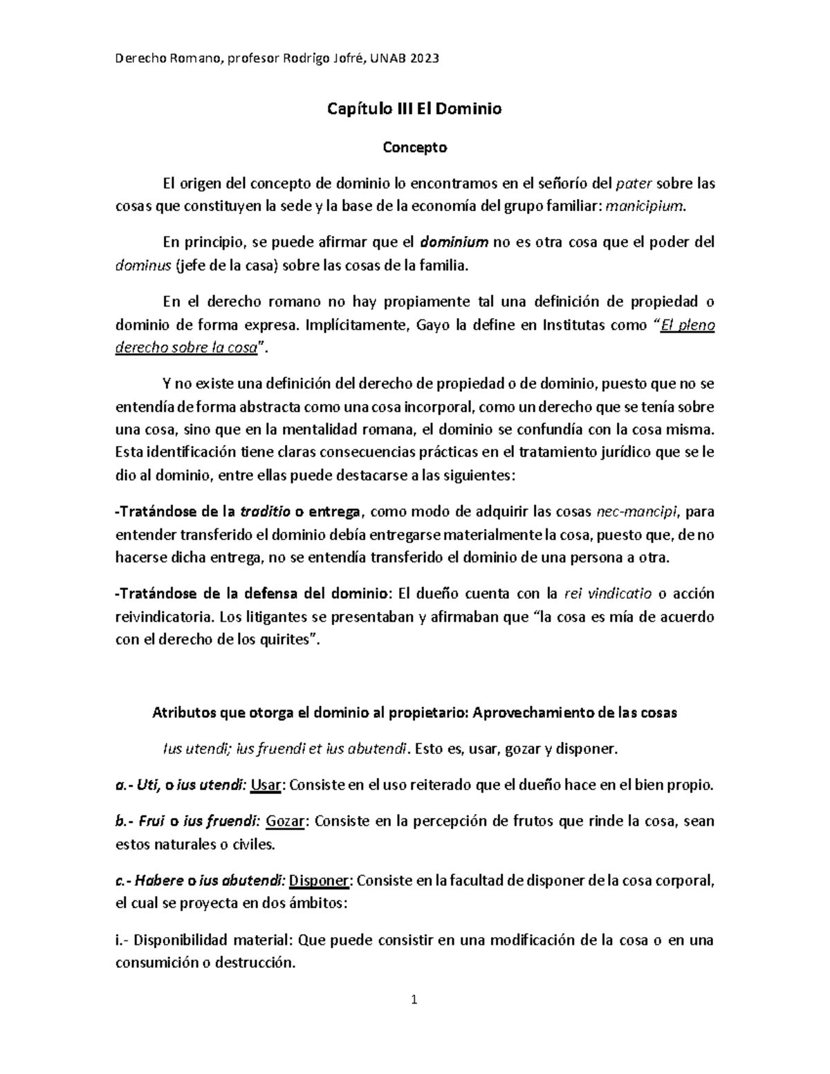 El dominio y sus clases-1 - Capítulo III El Dominio Concepto El origen ...