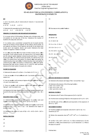 Preboard hge answer - RASCO CIVIL ENGINEERING REVIEW ALOJA COFFEE SHOP ...