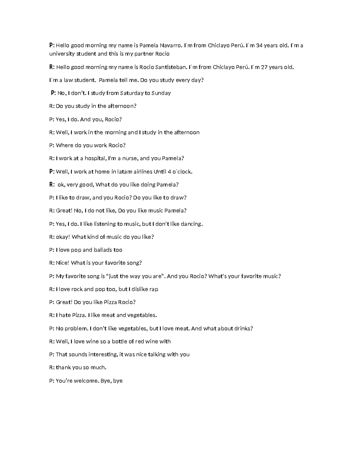 Assignment Final Assignment Part I Proy P Hello Good Morning My Name Is Pamela Navarro I