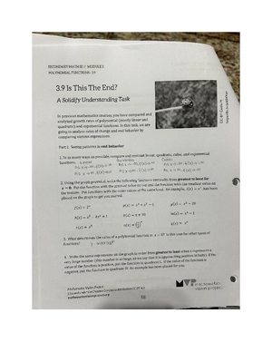 Secondary Math 3 Module 3 3.10 Task and RSG - MATH 126 - Studocu