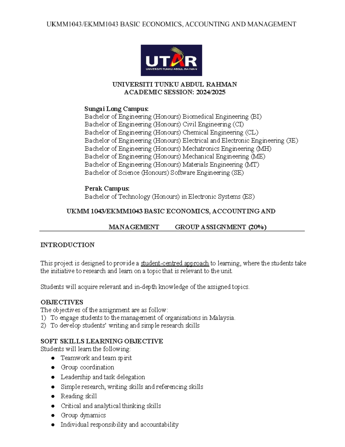 Beam Group Assignment Question Universiti Tunku Abdul Rahman Academic