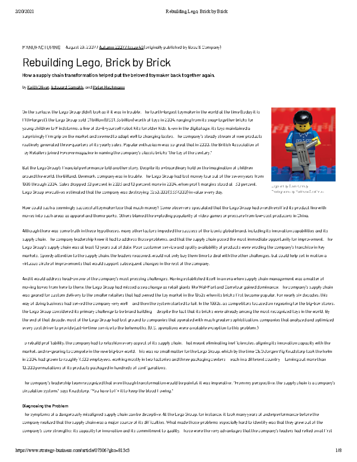 Rebuilding Lego, Brick by Brick - August 29, 2007 / Autumn 2007 / Issue ...