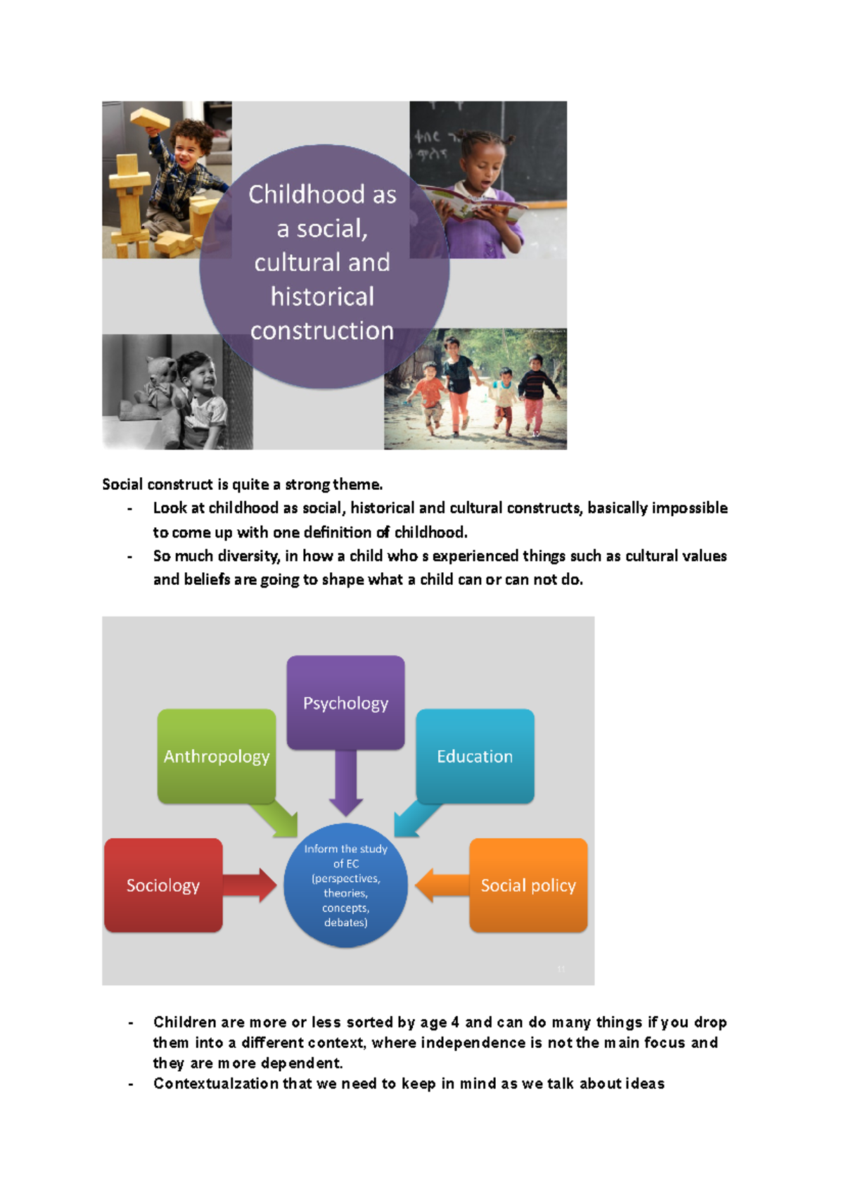 Slide 10 to 12 week 1 with notes - Social construct is quite a strong ...