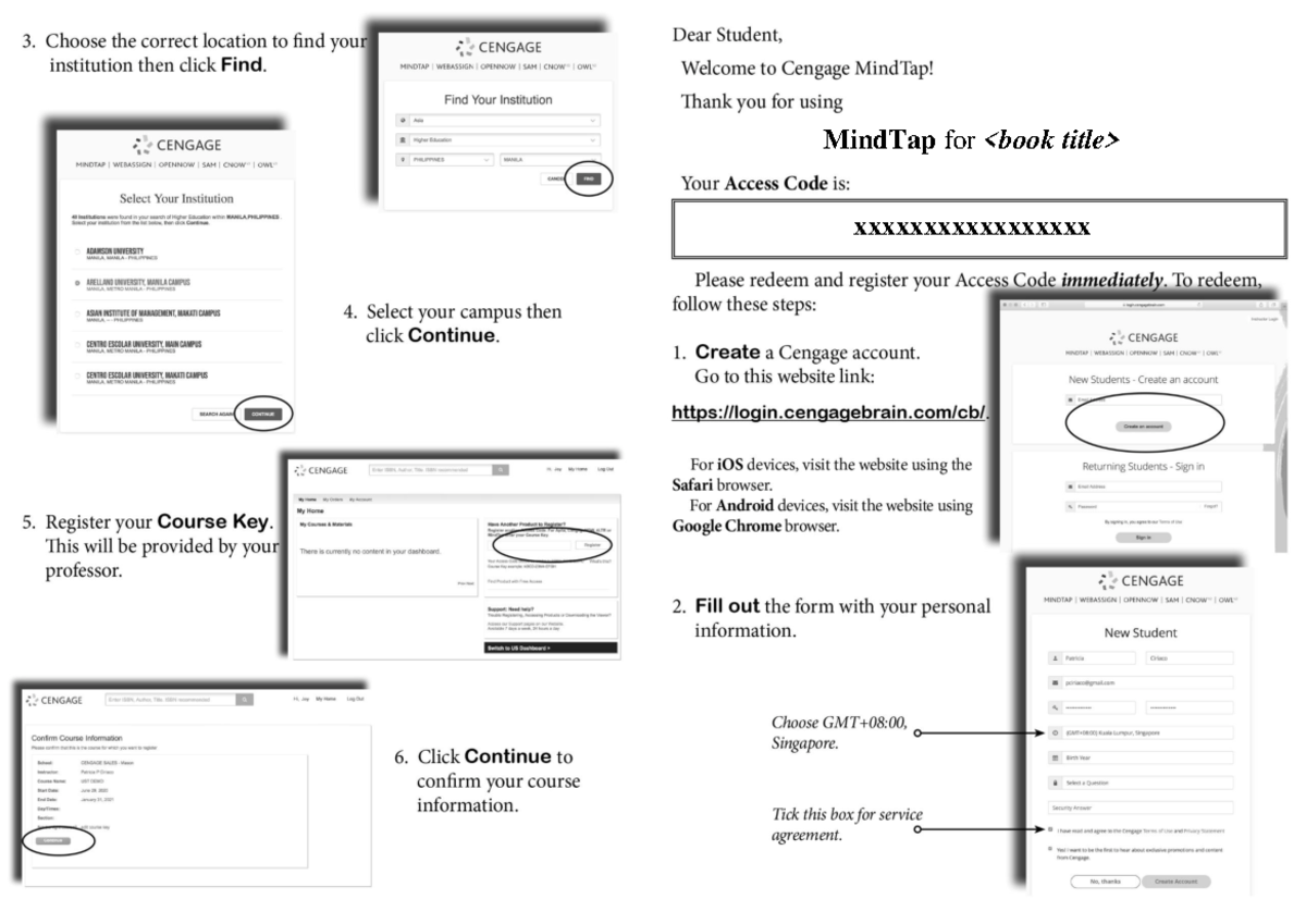 Mind Tap Access Code steps - non LMS for printing - Financial markets ...