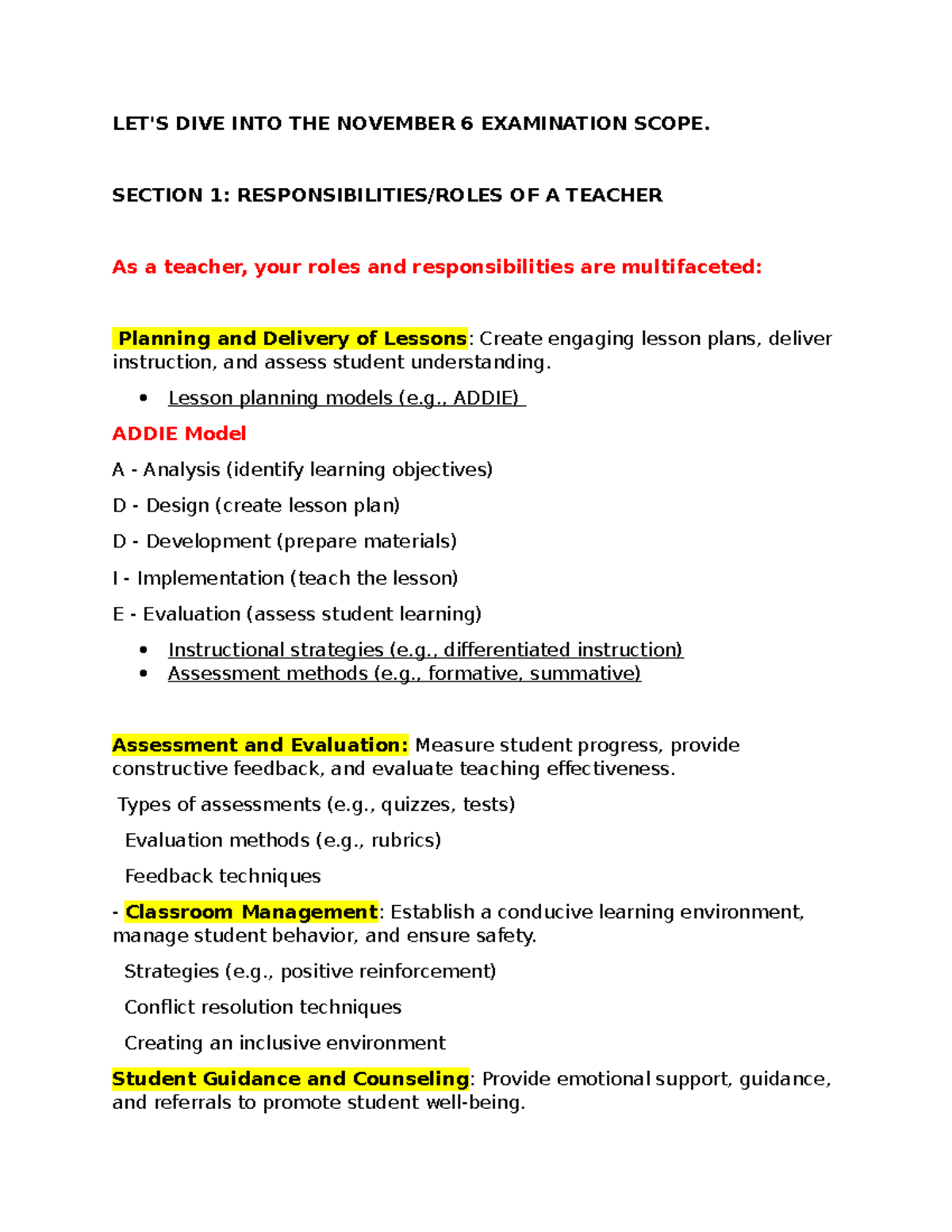 EDN 06 NOV EXAM Notes 2024 - LET'S DIVE INTO THE NOVEMBER 6 EXAMINATION ...