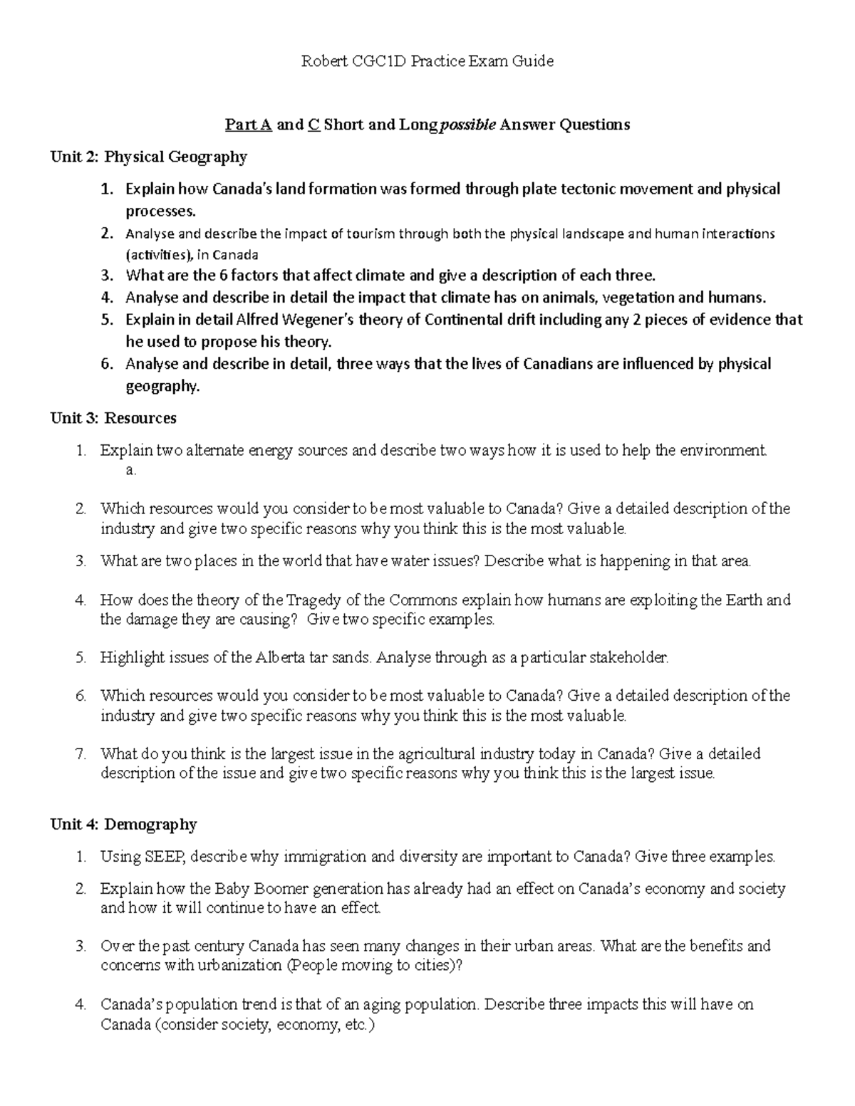 CGC1D Final Exam Practice Questions - Studocu
