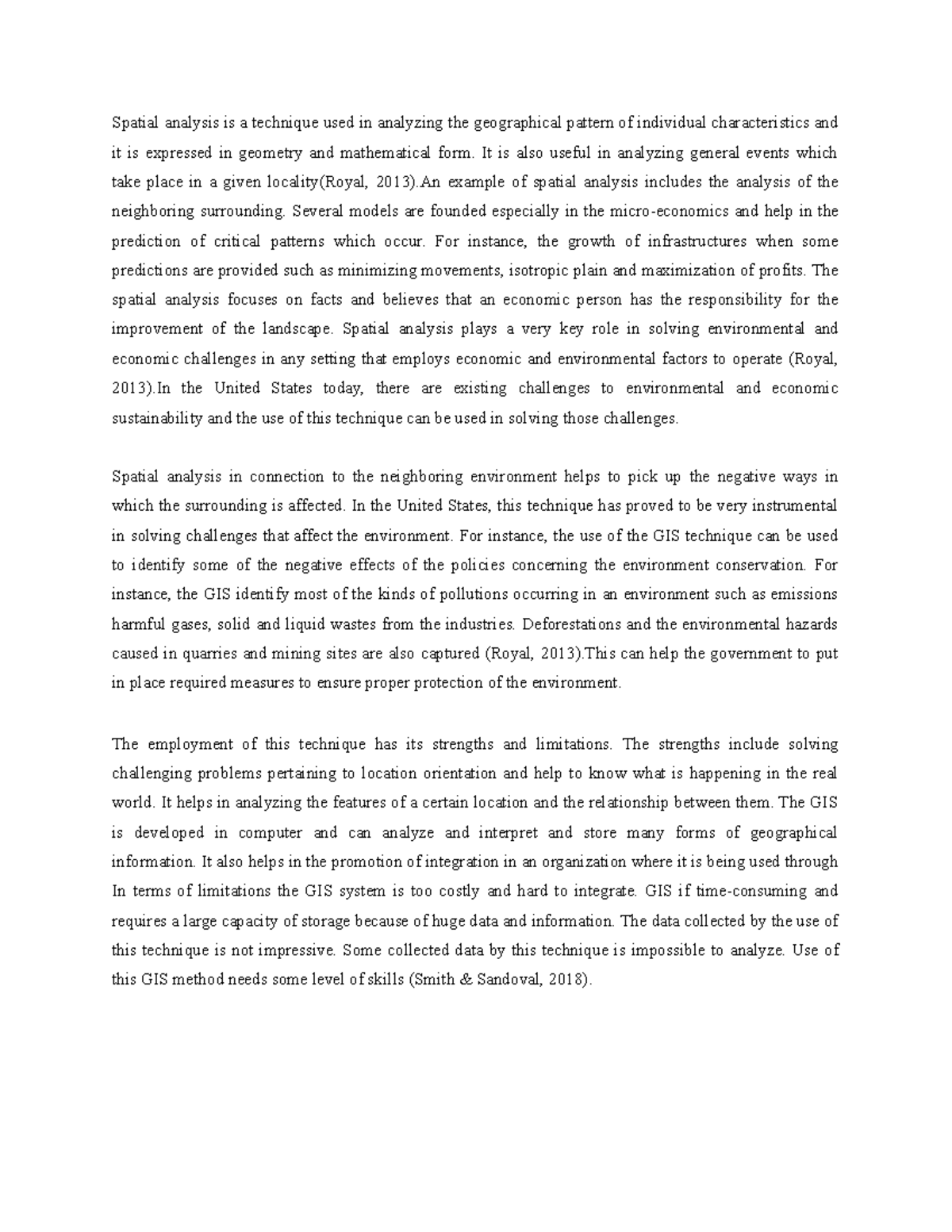 Spatial Analysis Is A Technique Used In Analyzing Geographical Pattern
