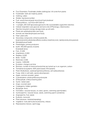 Botany Notes 5 - lecture topic 5 - Green Algae and the Origin of ...