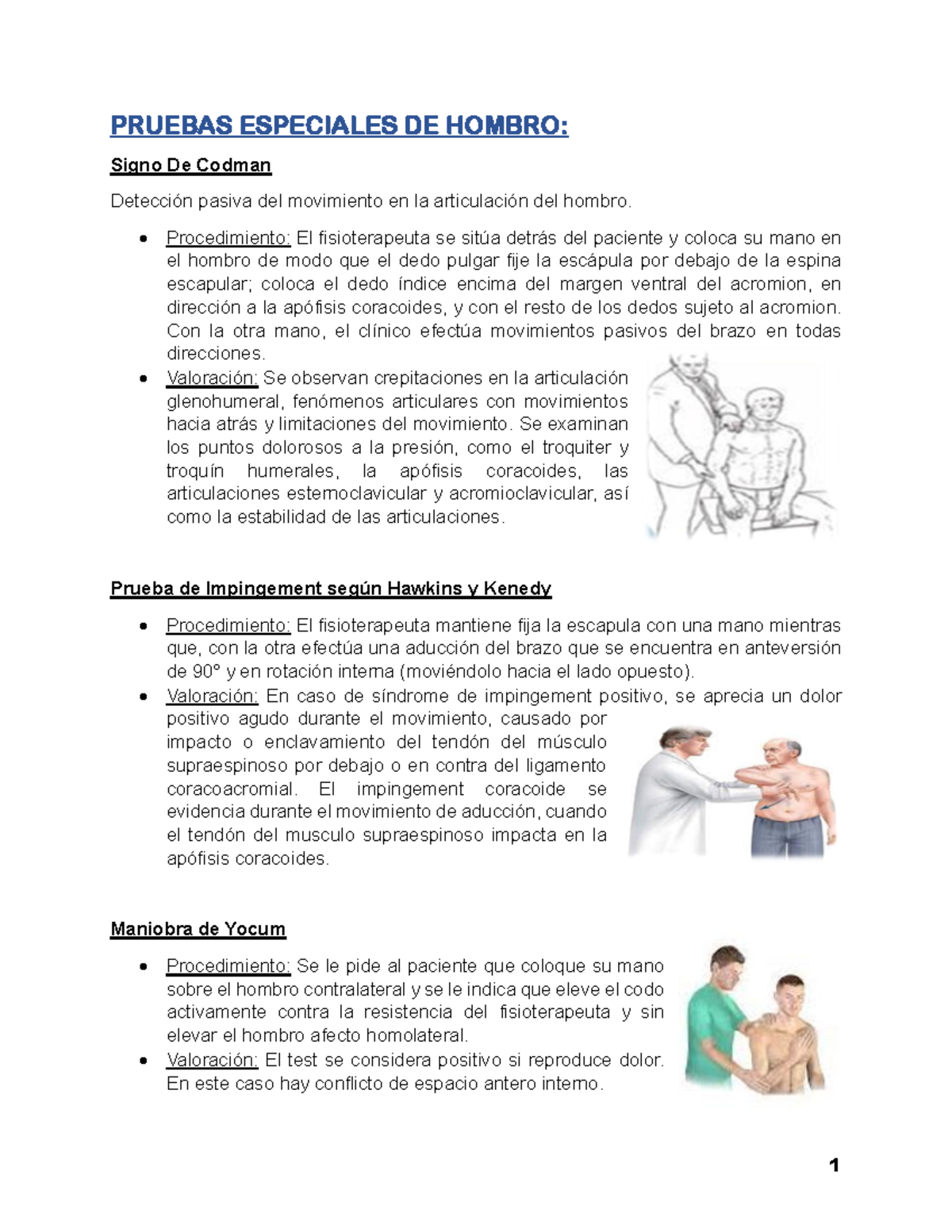 Pruebas Especiales - PRUEBAS ESPECIALES DE HOMBRO: Signo De Codman ...