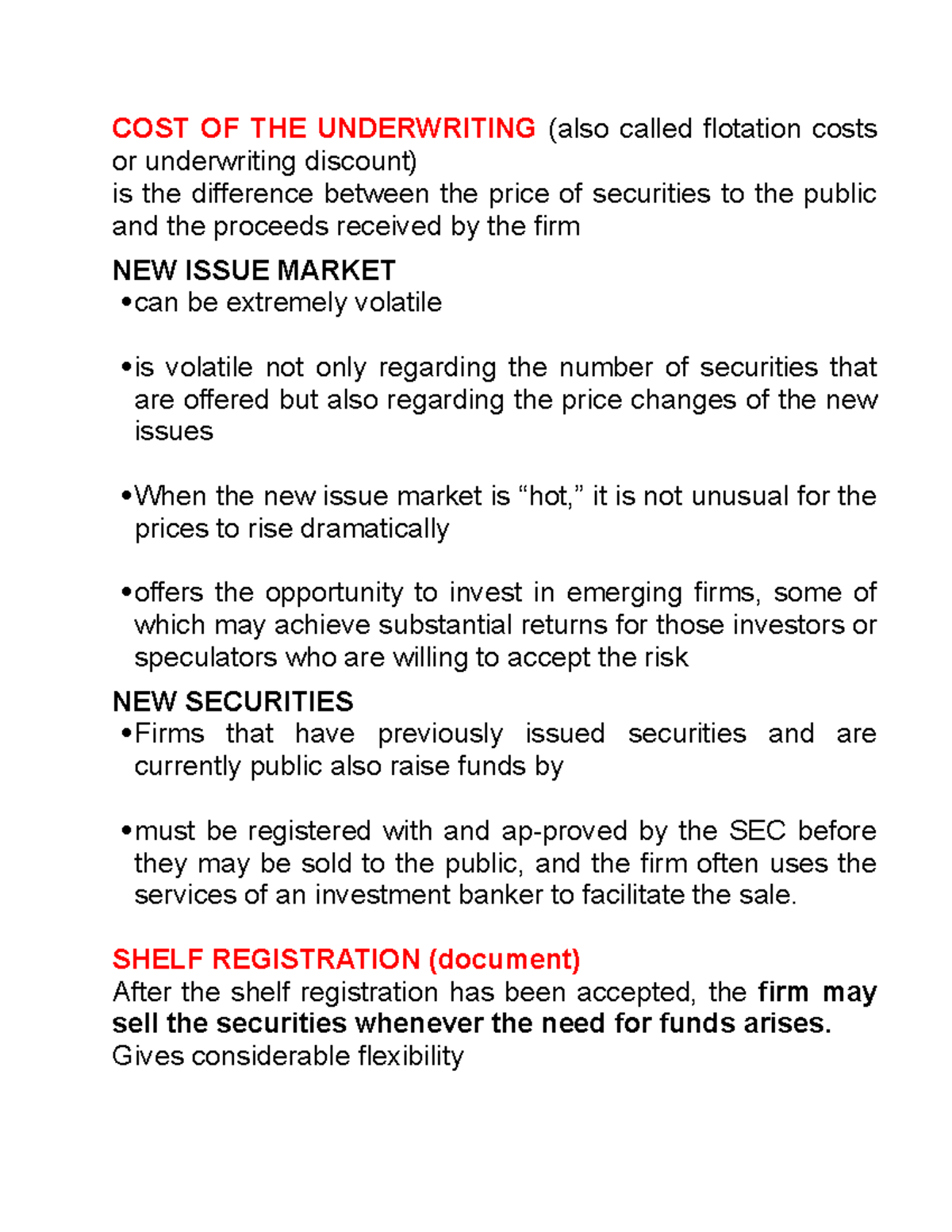 COST OF THE Underwriting - COST OF THE UNDERWRITING (also called ...