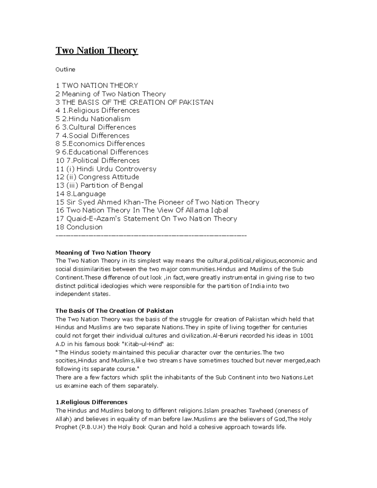 Two-nation-theory - colonialism and nationalism - two nation theory ...