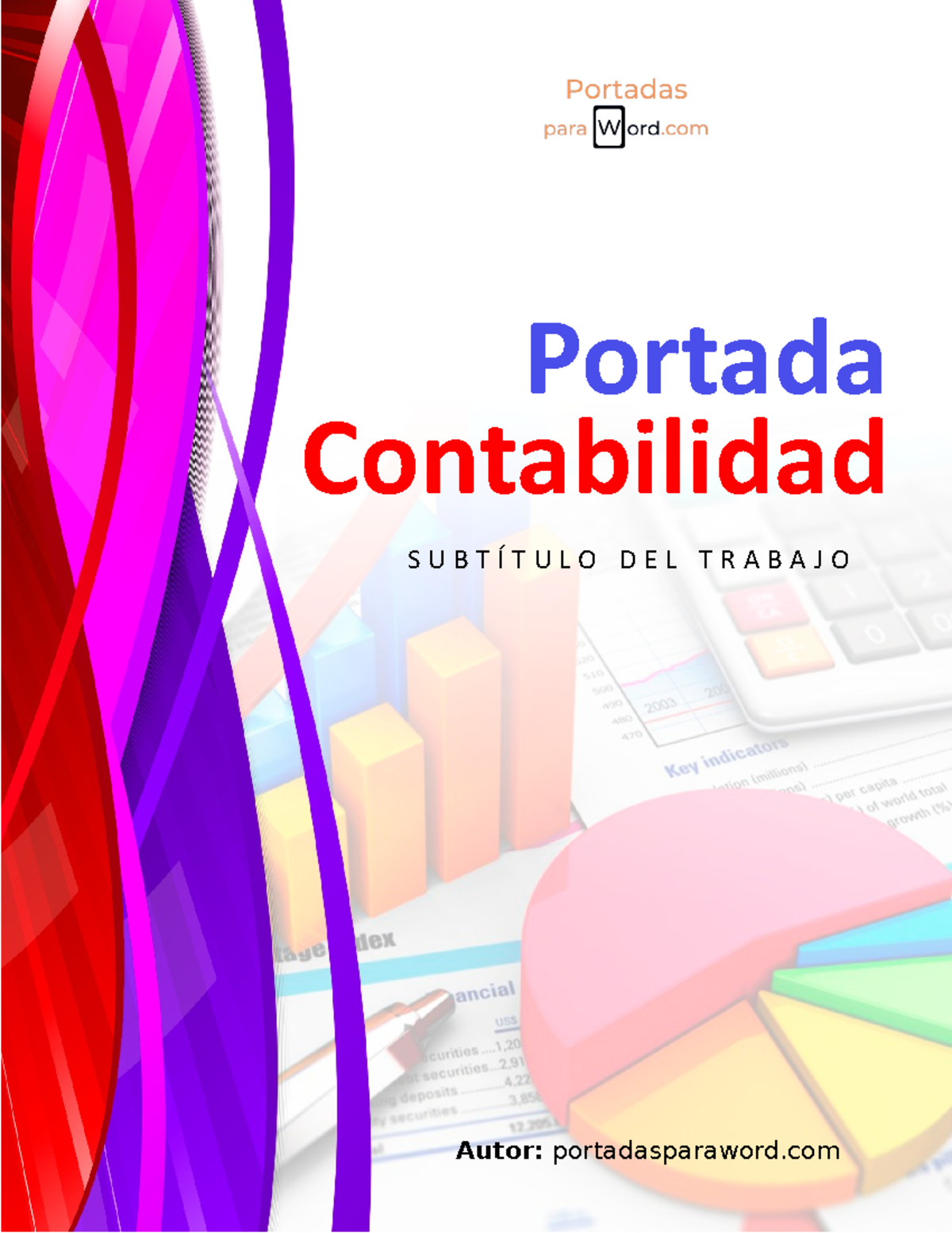 Portada para word Contabilidad gráficas - Portada Contabilidad S U B T ...