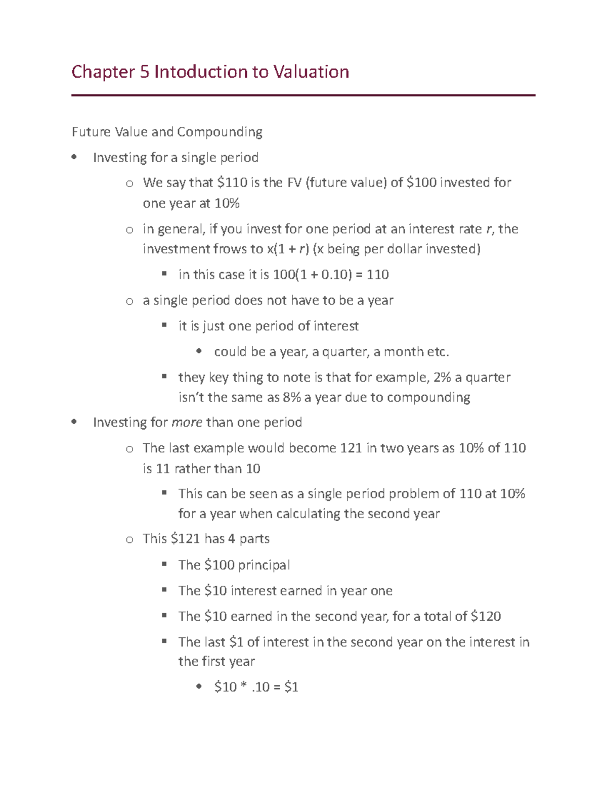 Chapter 5 Intoduction to Valuation - Chapter 5 Intoduction to Valuation ...