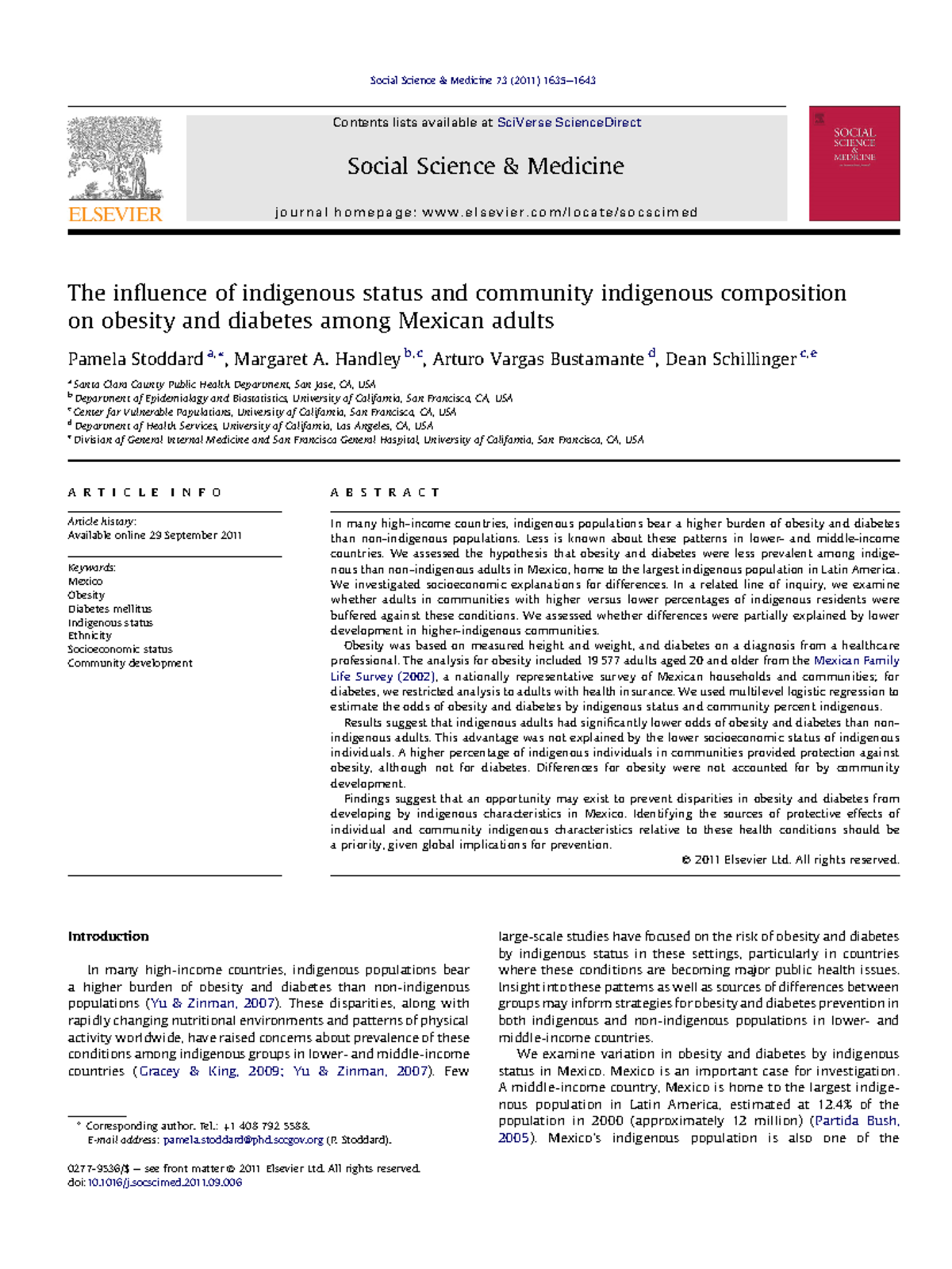 1-s2 - nfdkfndskf - The influence of indigenous status and community ...