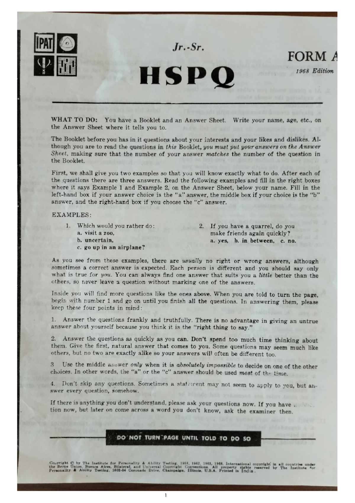 HSPQ Questionnaire - B.tech CSE - Studocu