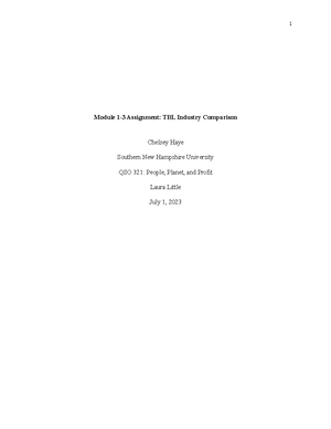 HRM 200 Project Two - .... - New Total Rewards Package for a CT’s ...