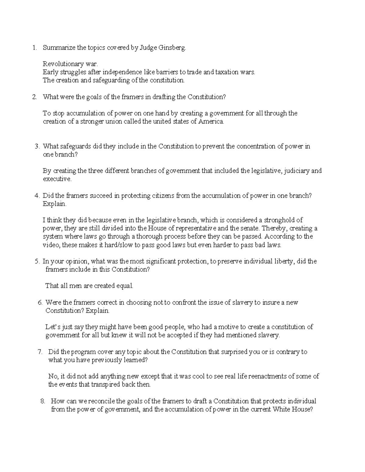 Assignment #2 - Video - Episode #1 - A Constitution in Writing ...