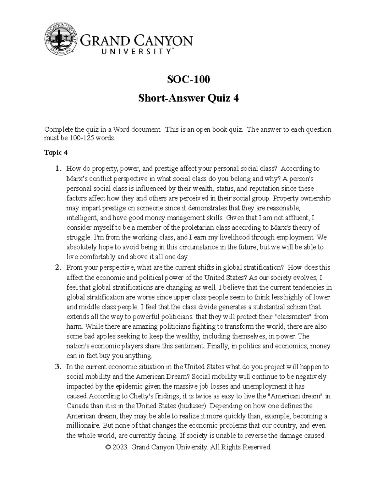 SOC-100.Short-Answer Quiz 4 1-8-18 - SOC- Short-Answer Quiz 4 Complete ...