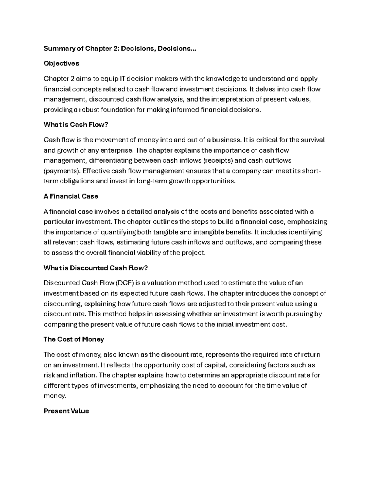 Summary of Chapter 2 - .. Objectives Chapter 2 aims to equip IT ...