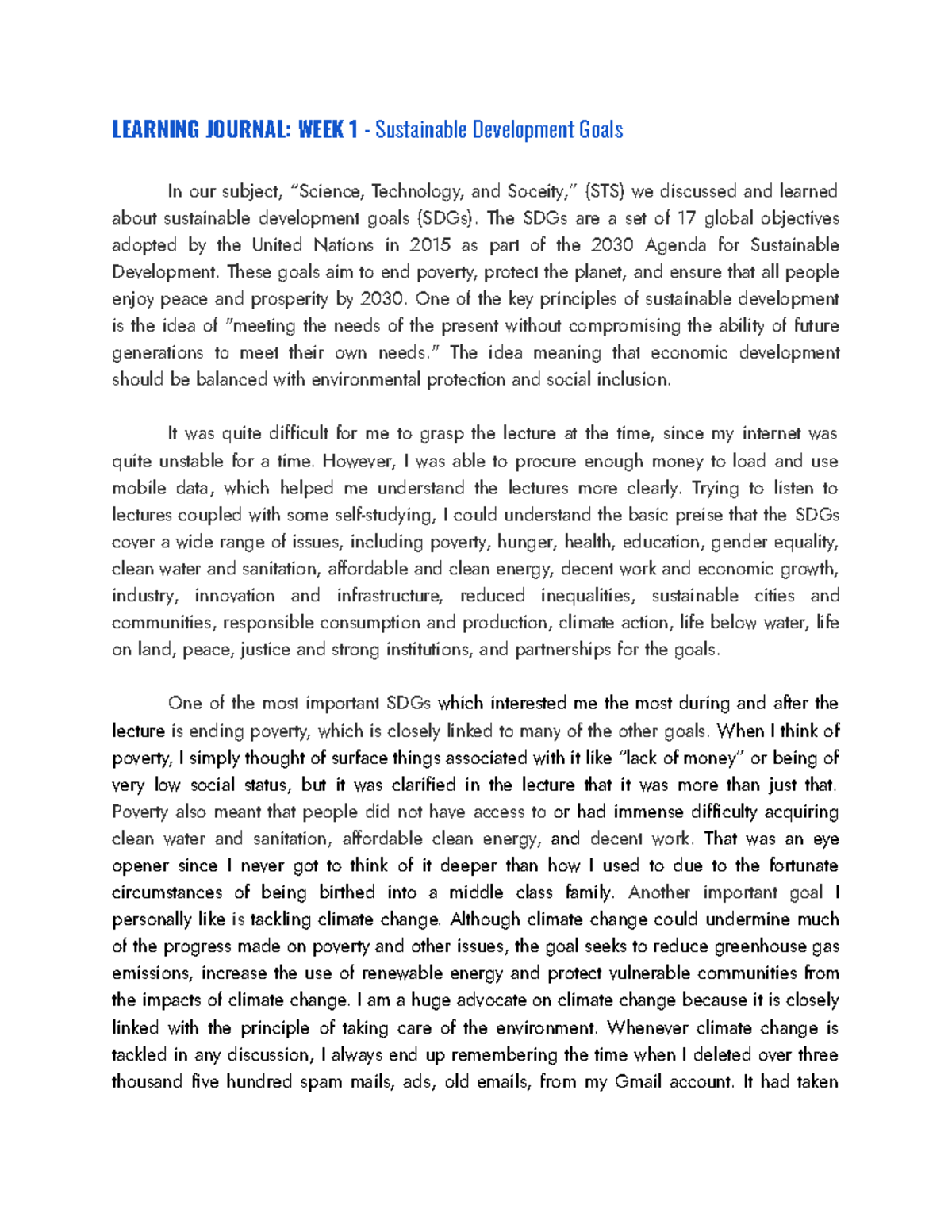 Learning Journal WEEK1 TAN,Tarah - LEARNING JOURNAL: WEEK 1 ...